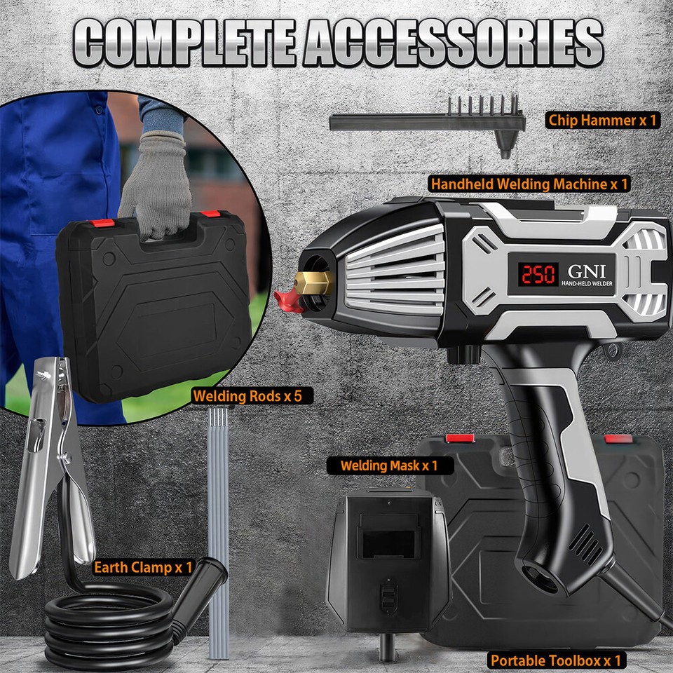 110V Hand Held Welding Machine Kit Digital Arc Welder Tool Electric ...