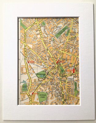 Antique 1930s London Map - Mounted - Colour - CROYDON, SELHURST | eBay UK