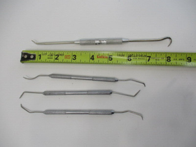 (4) Machinist Toolmaker Picks Dental Pick Different Style Points Curved ...