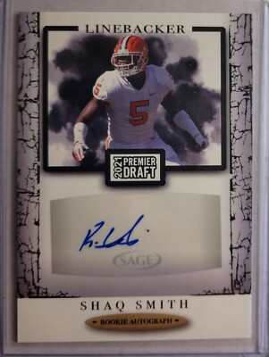 Shaq Smith Rookie Autograph Black 2021 Premier Draft Sage #AI69 ...