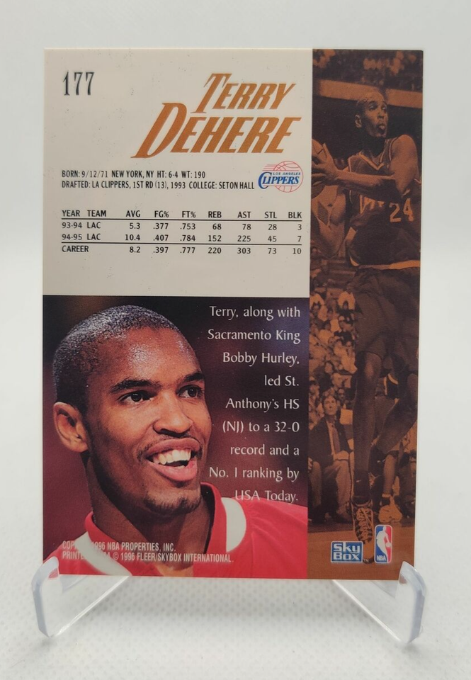 1995-96 SkyBox Premium Los Angeles Clippers Basketball Card #177 Terry ...