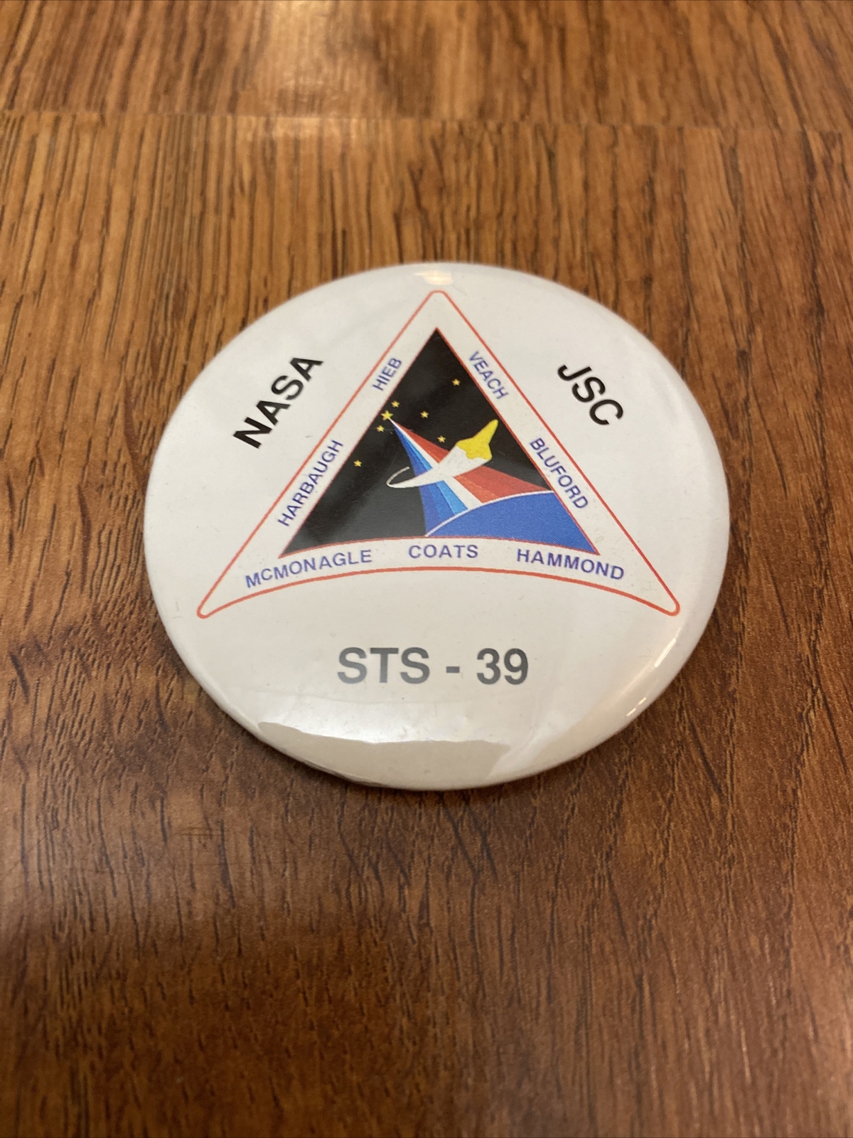 Discovery STS-39 NASA JSC Space Shuttle Button Pinback Hieb Coats Veach ...
