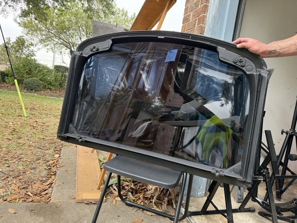 C4 Glass Targa Top- Removable Top With Crack , Frame In Good Condition ...
