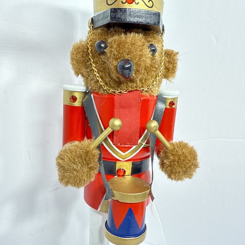16" Wooden Teddy Bear Nutcracker Drummer Drums Christmas Holiday Decoration 2011 | eBay