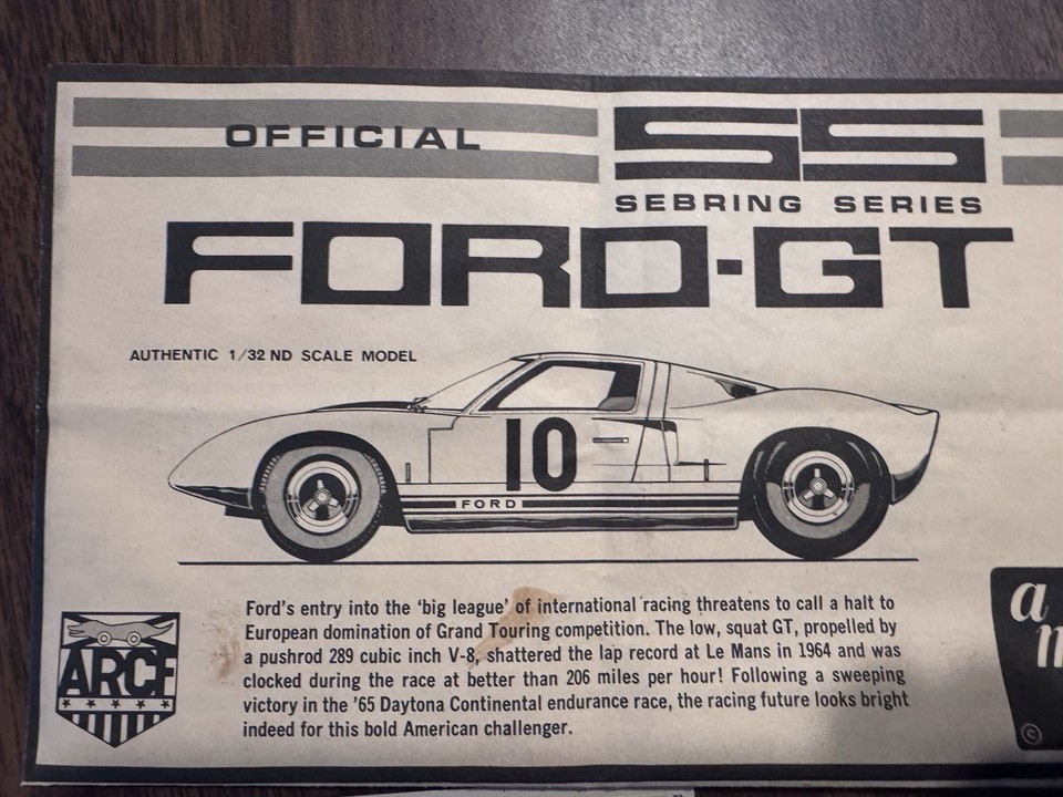 AMT Ford GT Sebring Series (Blue) 1/32 scale slot car with box Never ...