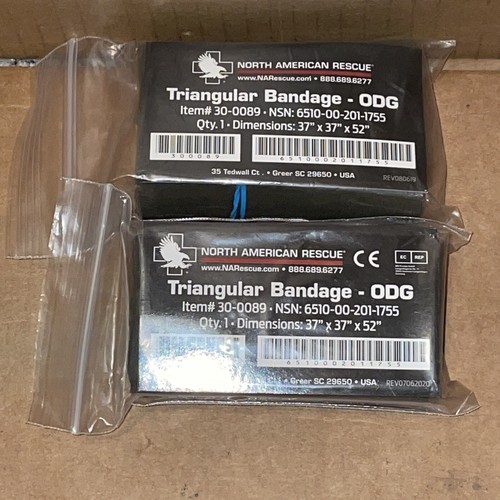 2X NAR Military Cravat Triangular Muslin Bandage 37x37x52 NSN 6510-00 ...