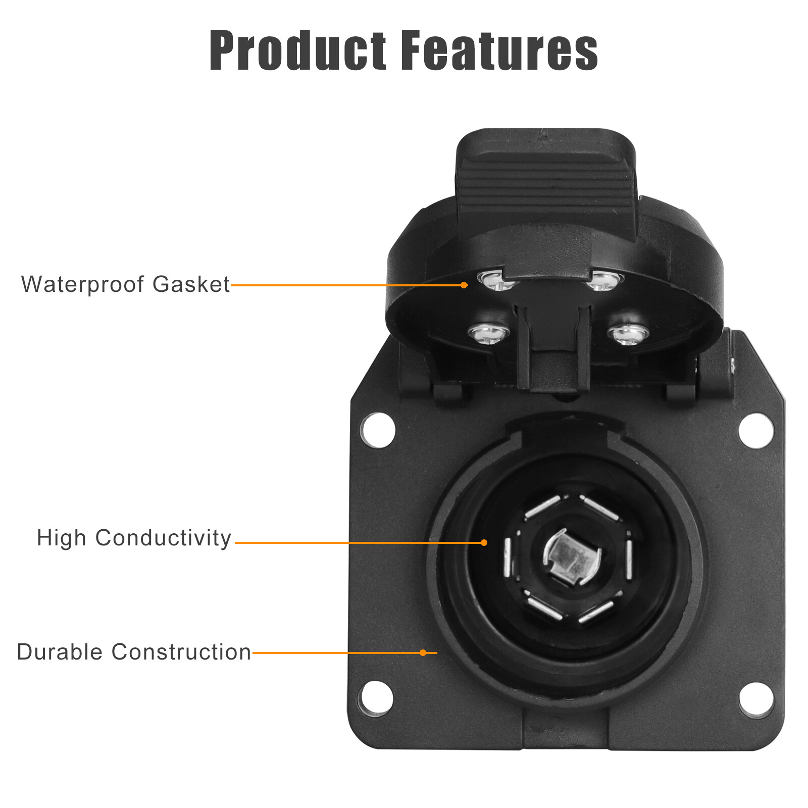 7-Way Flat RV Blade Trailer Tow Connector Plug Wiring Hardness Adapter ...