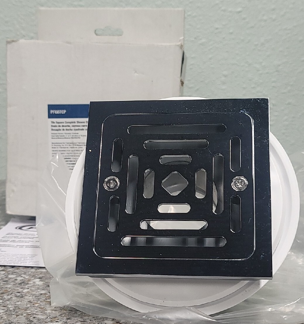 PROFLO PF607CP Tile-in Square Complete Shower Drain in Polished Chrome ...