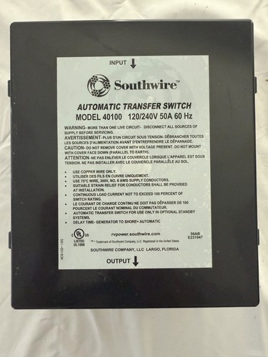 Southwire RV Automatic Power Transfer Switch 50A 120/240V 40100-001 | eBay