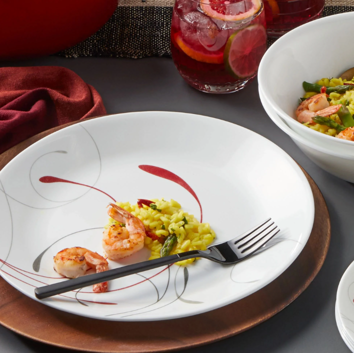 Corelle Splendor, White and Red Round 12-Piece Dinnerware Set | eBay