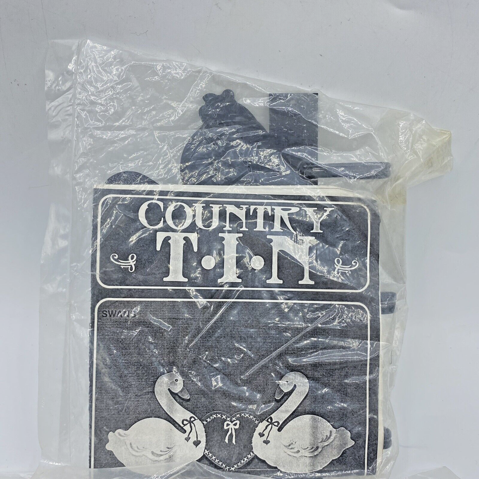 3 Vintage Country Tin Hanging Decor For Painting Craft World Swans ...
