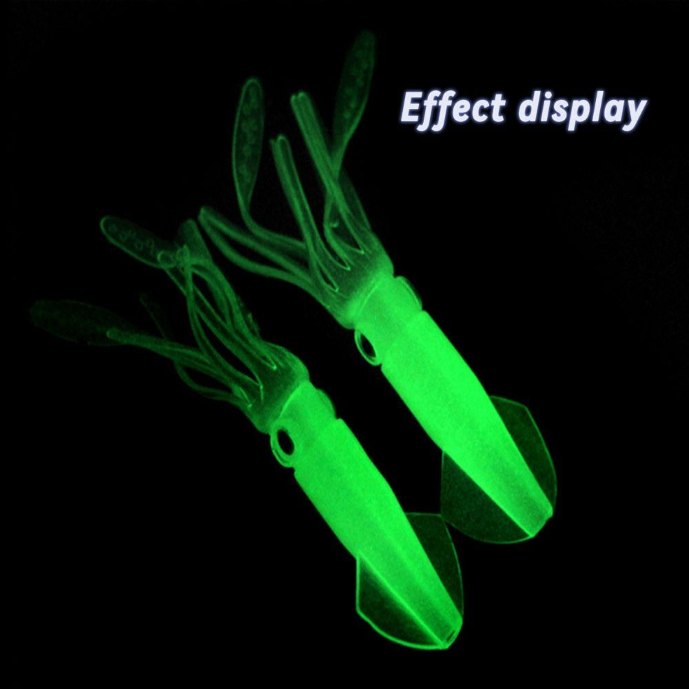 4pcs Soft Rubber Squid Glow Fishing Lure Sea Fishing Accessories | eBay