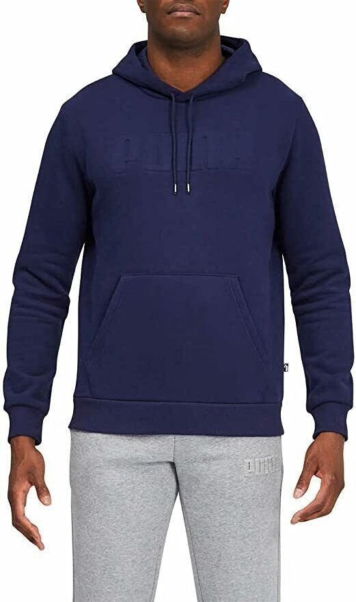 PUMA Men's Embossed Logo Classic Fleece Hoodie Sweatshirt Pullover BLUE ...