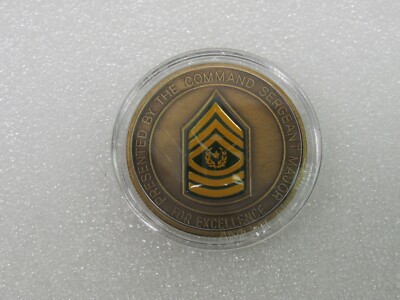US Army Command Sergeant Major Rank Challenge Coin In Protective Case ...