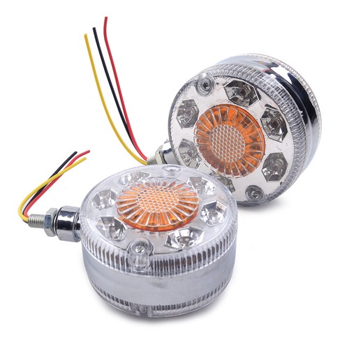 2Pcs 24V LED Double Face Round Side Marker Light Car Tail Turn Signal ...