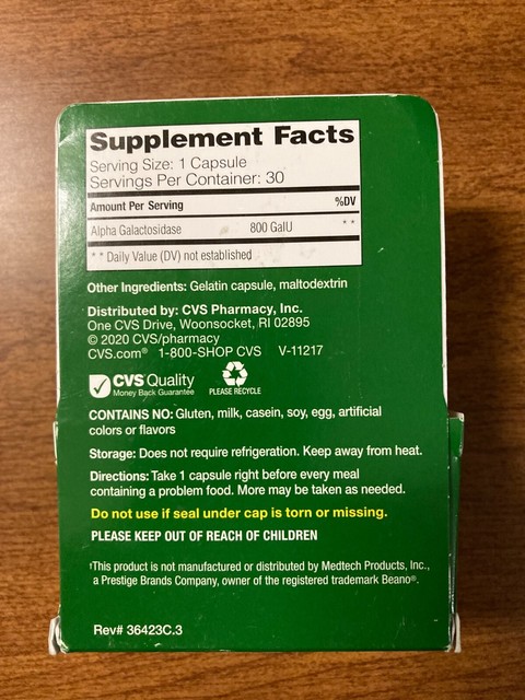 CVS Health Beanaid Enzyme Supplement 30 Ct for sale online | eBay