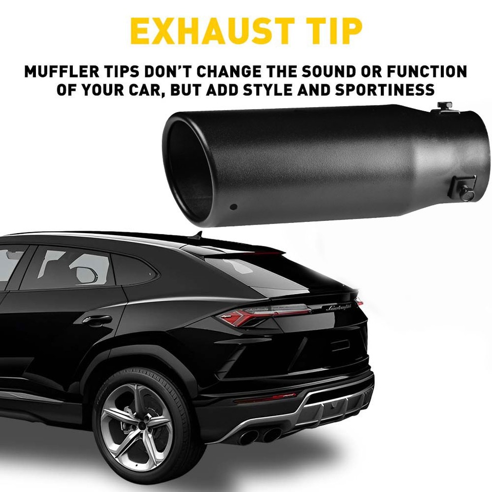 1.5-2.4" Outlet Exhaust Tip Muffler Tailpipe StainlessSteel Straight ...