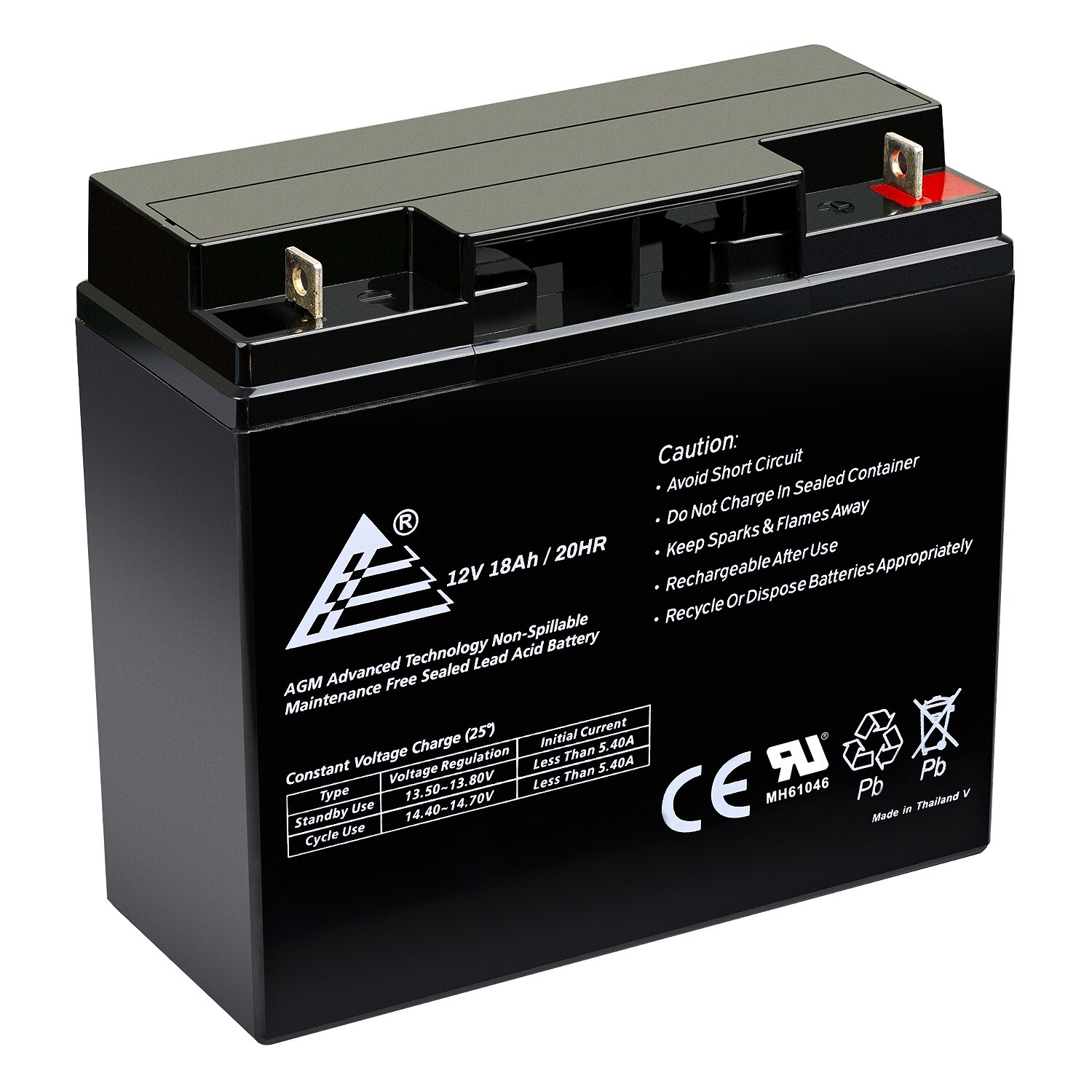 12V 18Ah SLA (AGM) Battery for Scooter Battery D5745 40648 WP18-12 ...