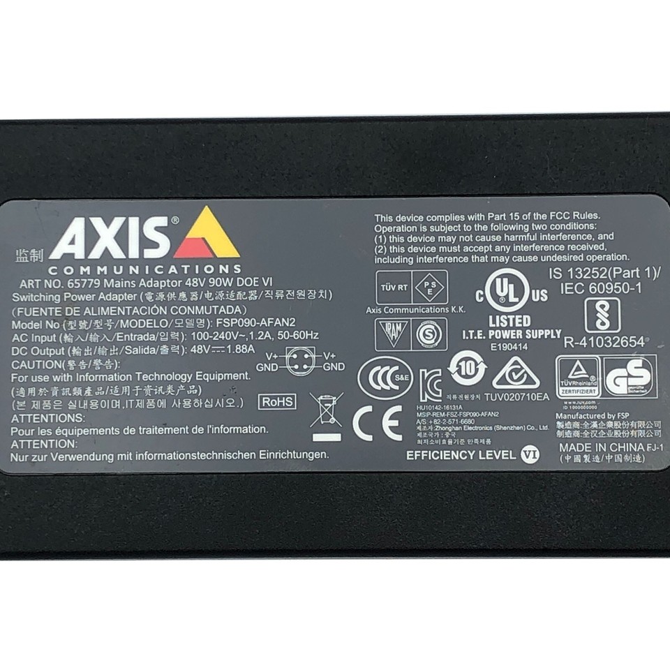 Original Axis FSP090-AFAN2 Mains Adapter 48V DC 90W Power Supply 4-Pin ...