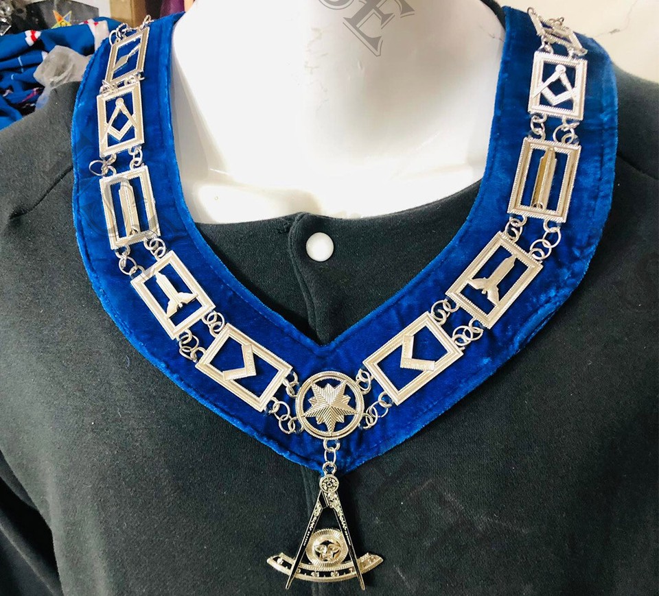 MASONIC REGALIA PAST MASTER APRON BLUE WITH CHAIN COLLAR & JEWEL-HSE | eBay