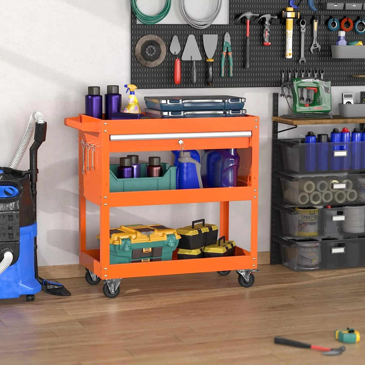 Plastic Rolling Tool Cart