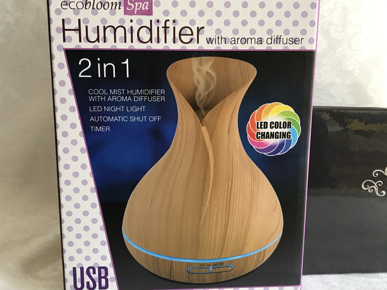 Ecobloom Spa USB Humidifier w/ Aroma Diffuser+Modern Elegance Essential ...