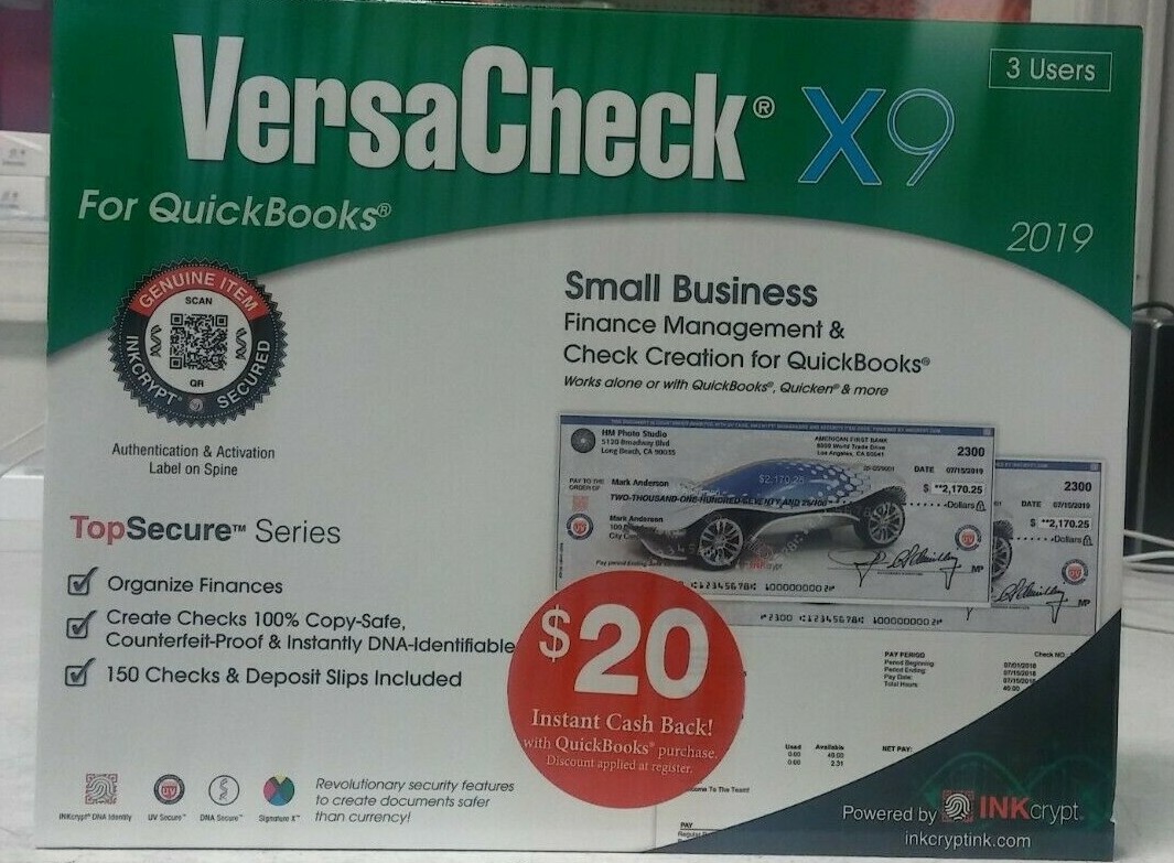 VersaCheck X9 2019 for Quickbooks - 3 User License | eBay