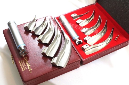 Laryngoscope Mac MACINTOSH Set of 5 Blades & 1 Handles EMT Anesthesia ...