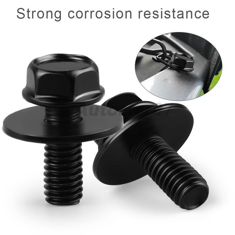 100x Car Body Bolts Screw Fender Fastener M6-1.0x 16mm Long-10mm Hex ...