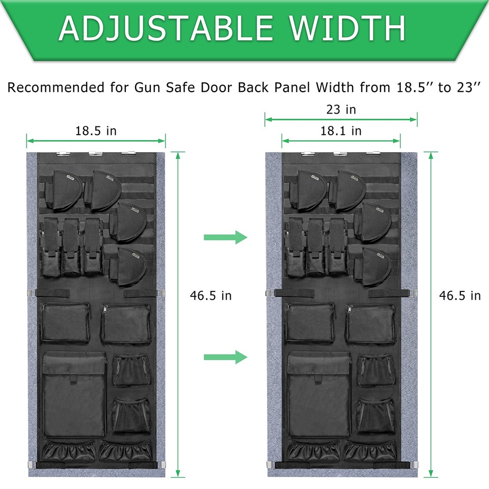 Gun Safe Door Organizer,Molle Gun Safe Door Panel Organizer with Pistol ...