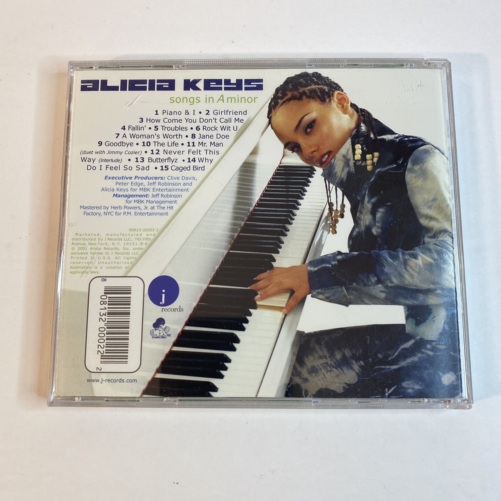 Songs in A Minor by Alicia Keys (CD, 2001) J Records Arista Clive Davis ...
