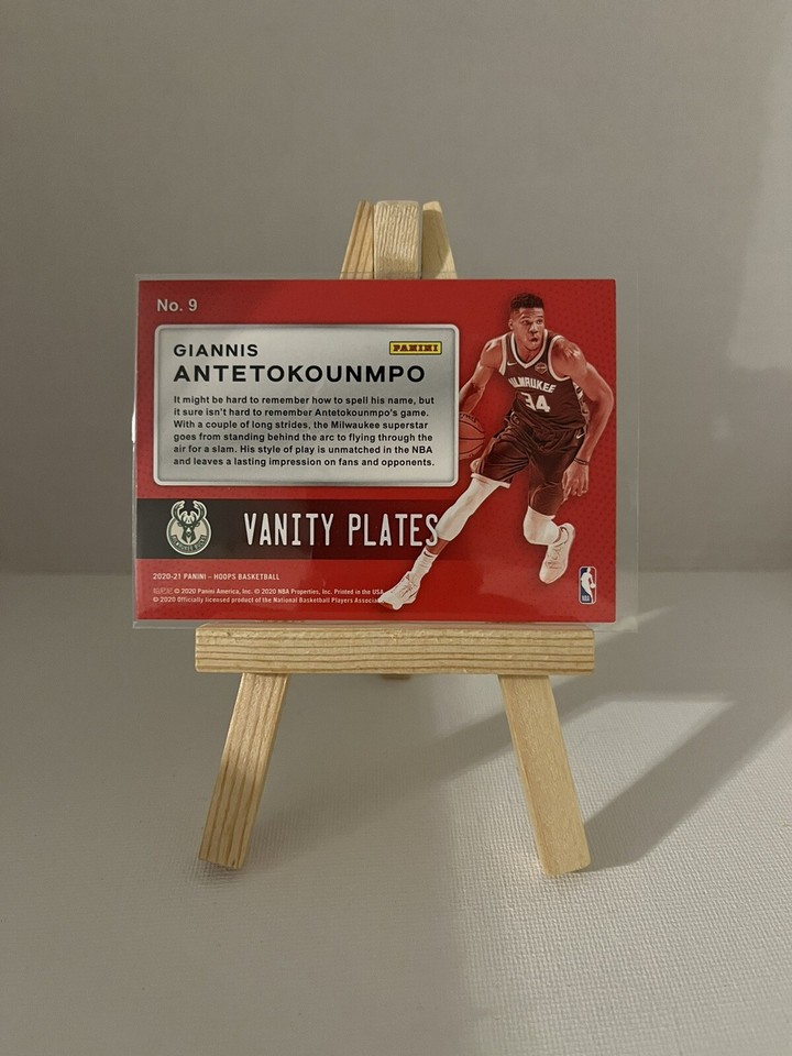 NBA Hoops 2020-21 Vanity Plates Giannis Antetokoumpo Milwaukee Bucks #9 ...