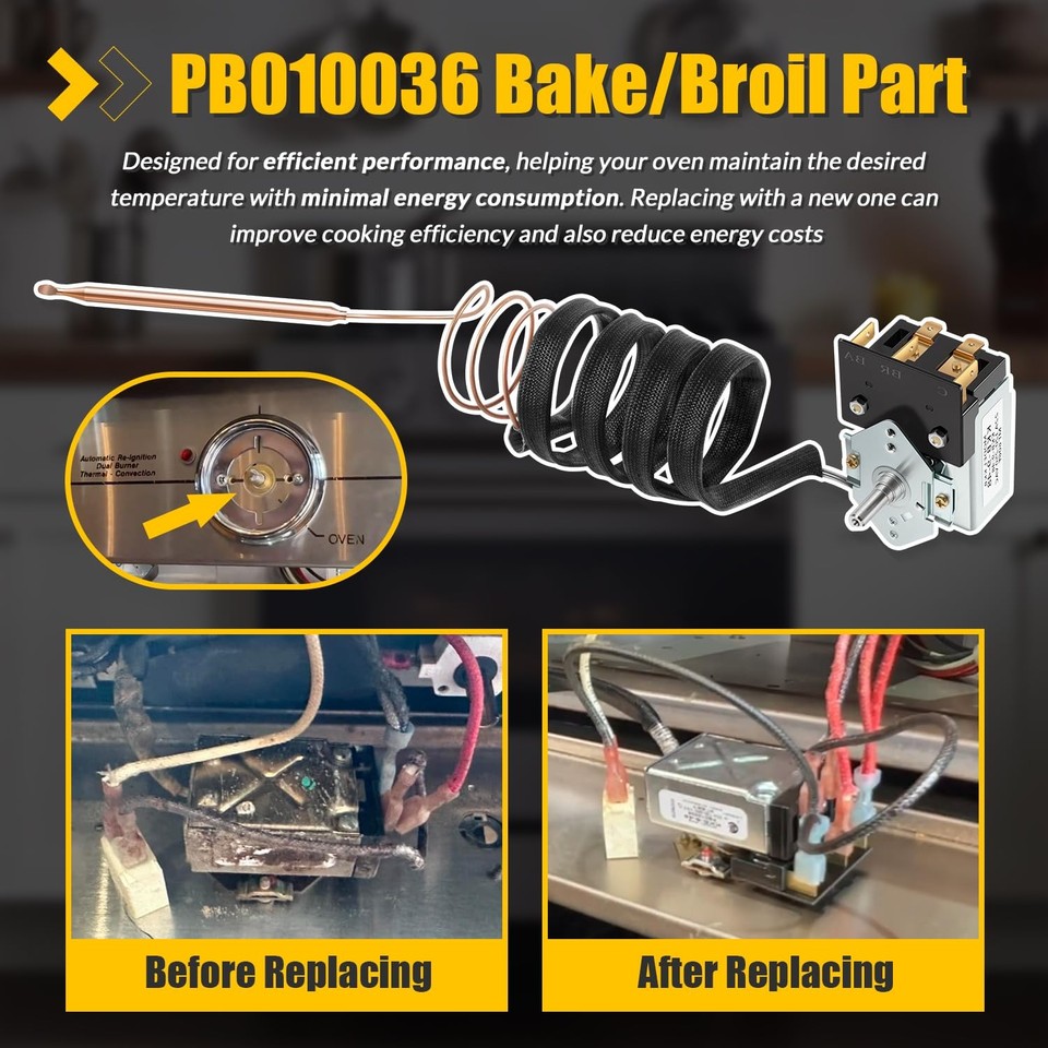 PB010036 Thermostat Bake/Broil Part - Replace for KKB-9-48 fit for ...