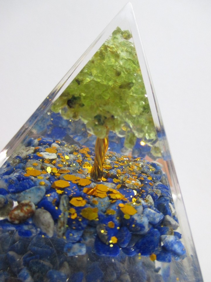 Peridot & Lapis Lazuli Tree of Life Orgone Pyramid High Energy ...