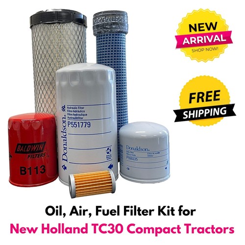 Maintenance Oil/Air/Fuel Filter Kit Replace for New Holland TC30 ...