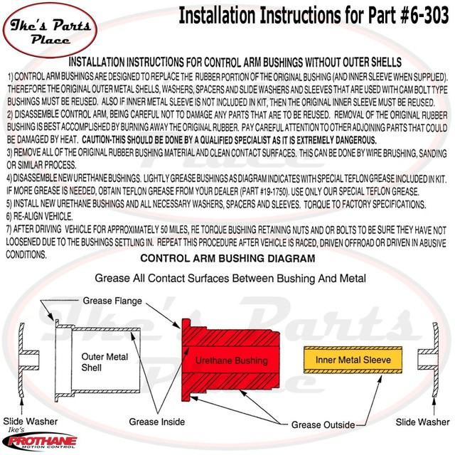 Suspension Control Arm Bushing Kit-SVO Rear PROTHANE fits 1984 Ford ...