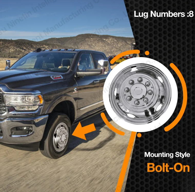 Dodeg Ram 3500 2003 17" Dually Stainless Steel Wheel Simulators Dual ...