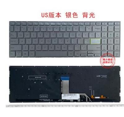 US Silver backlit Keyboard for Asus X513E X513EA X513EP X513EQ X513IA ...
