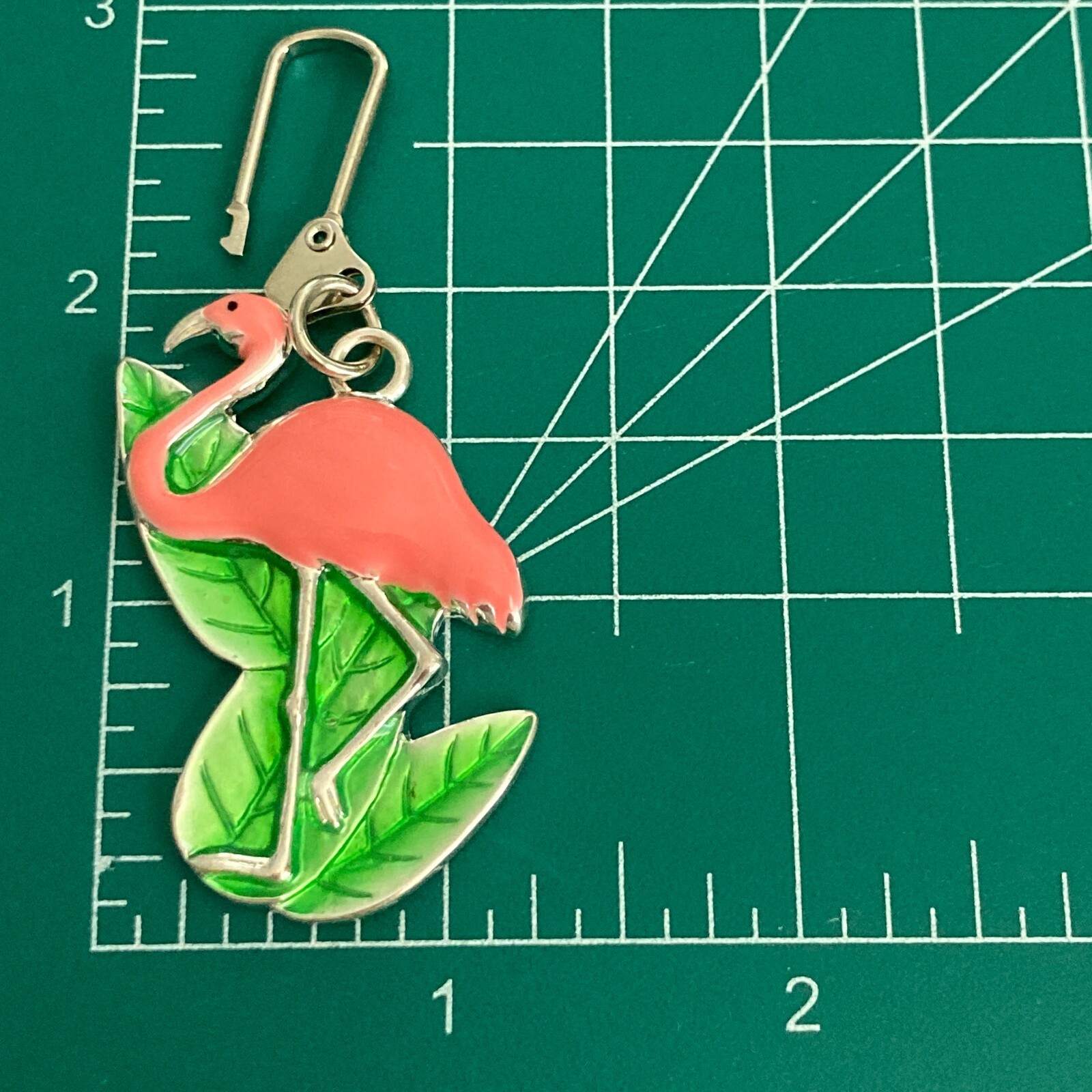 Pink Flamingo Bird Zipper Pull Clip On Purse Charm Backpack Silver ...