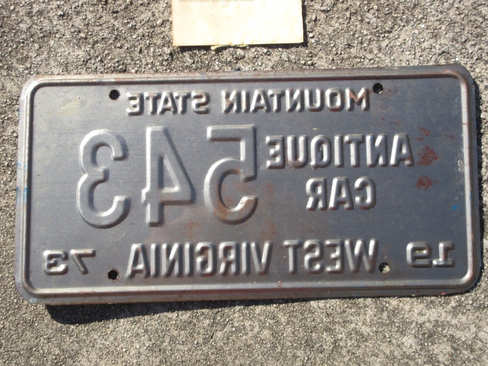 1973 West Virginia Antique Car License Plate WV WVA Chevy Ford ...