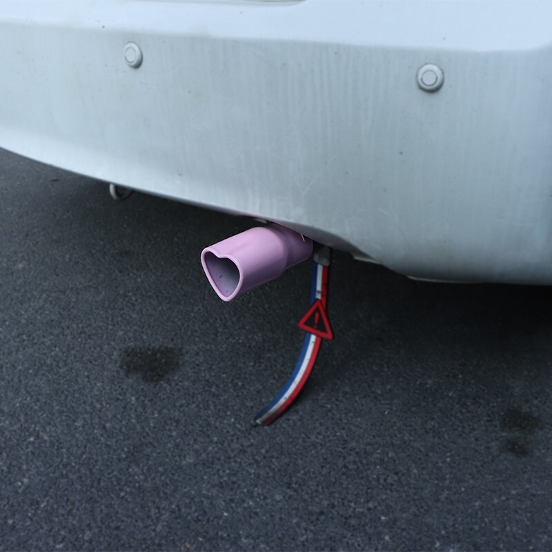Heart Shaped Auto Stainless Steel PINK Rear Exhaust Pipe Tail Muffler ...