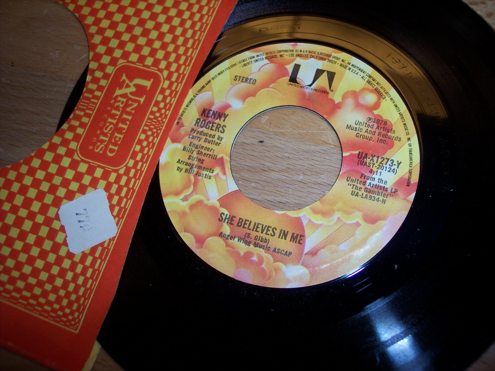 VG++ 1978 Kenny Rogers She Believes In Me / Morgana Jones 45RPM w/ppr ...