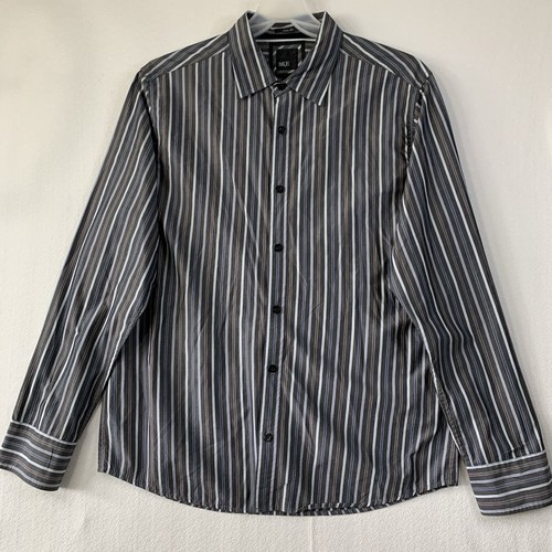 BKE Dress Shirt Men XL Slim Fit Striped Corpcore Casual Office Preppy ...