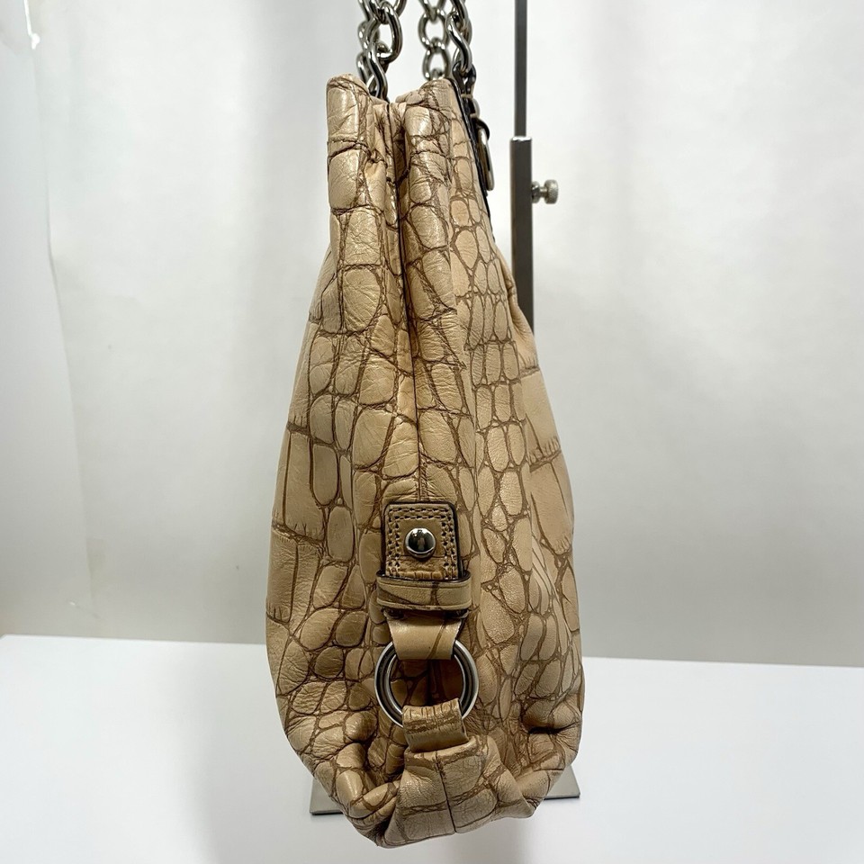 COACH Ashley F17661 Croc Embossed Leather Carry All Tote Bag Purse ...