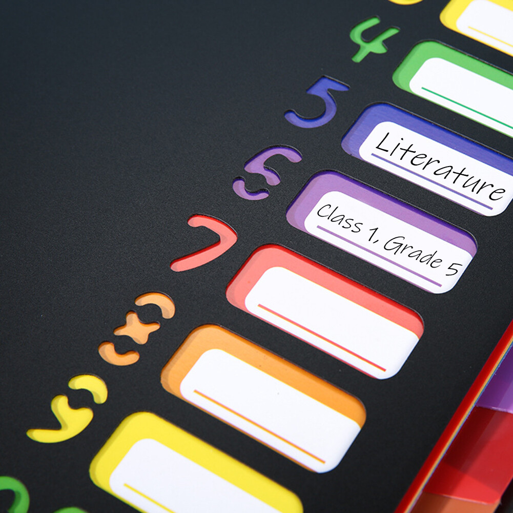 A4 12 Pockets Expanding File Folder Desktop Waterproof PP School Office ...