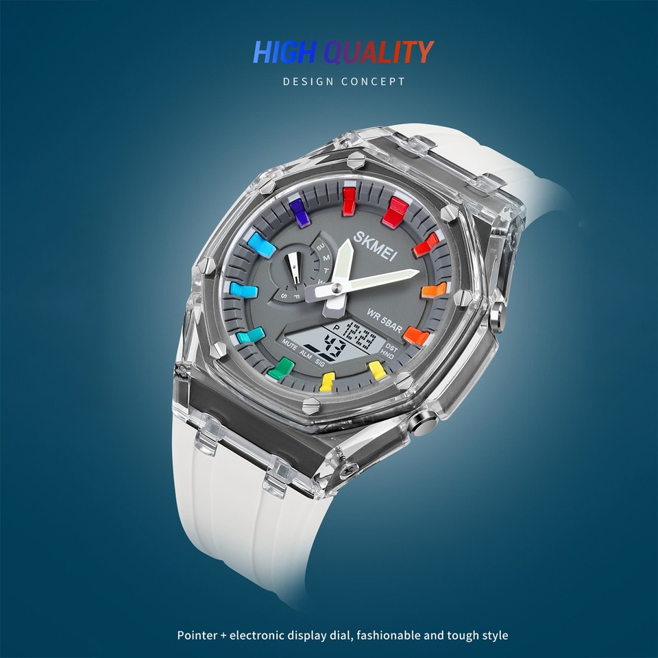 Digital Watch 50M WR World Time Stopwatch Alarm Countdown 7G2P | eBay ...