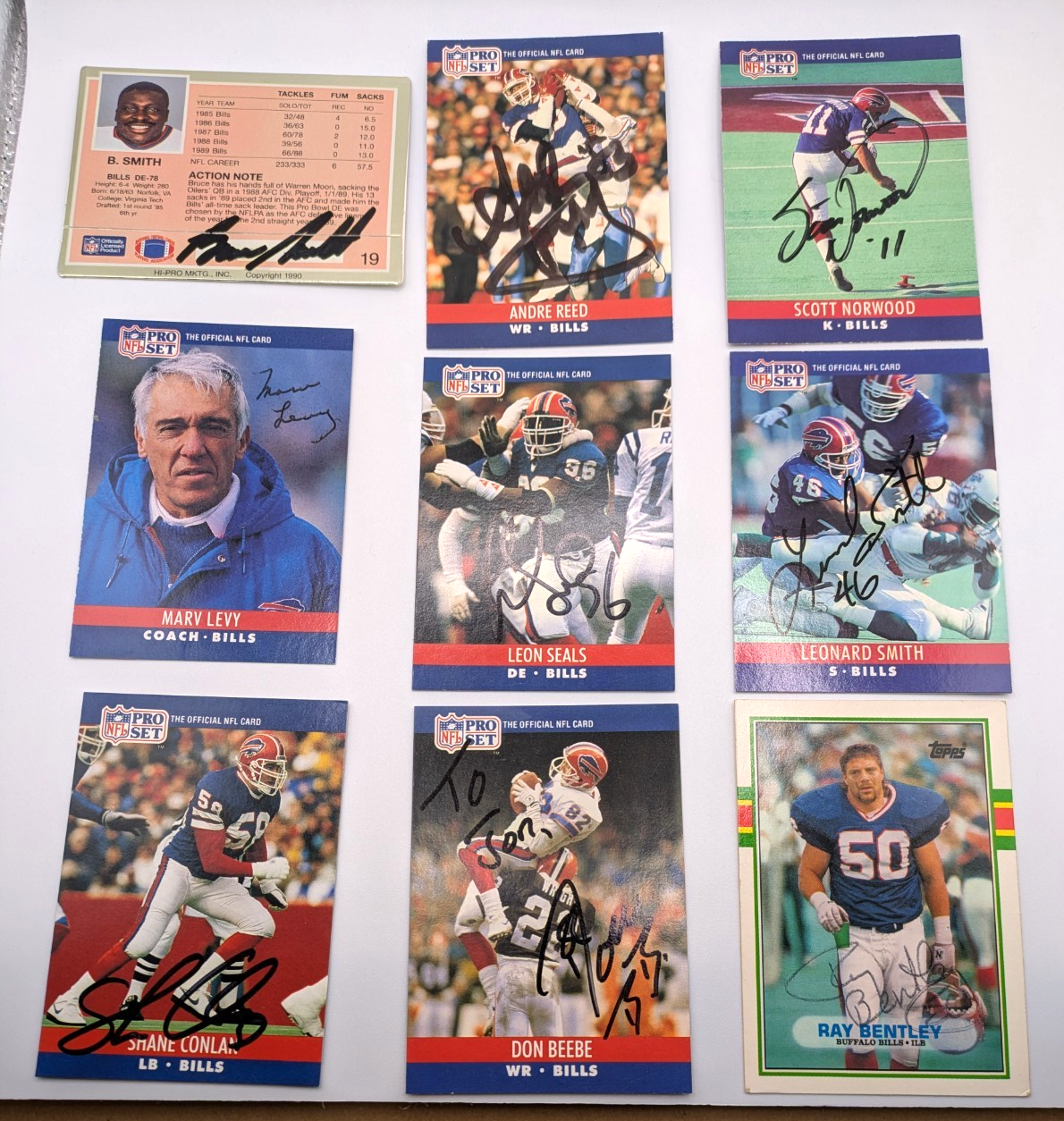 Vintage Buffalo Bills Autographed AUTO NFL PRO SET 9 Card Lot Smith ...