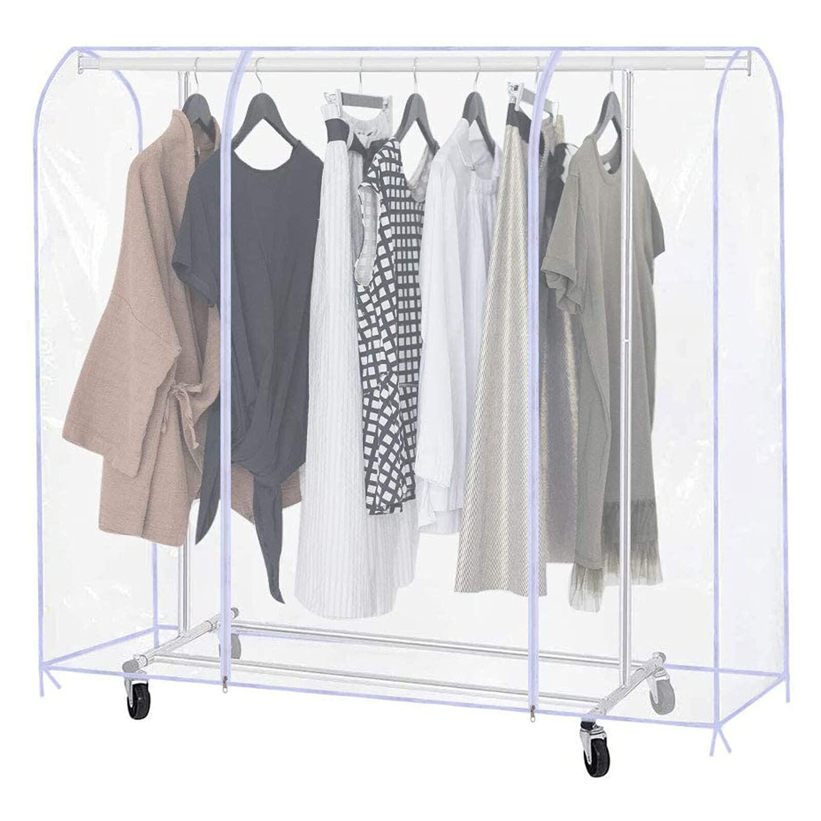 Clothes Storage Dust Cover Moisture-proof Garment Rack Cover Bag Dress ...