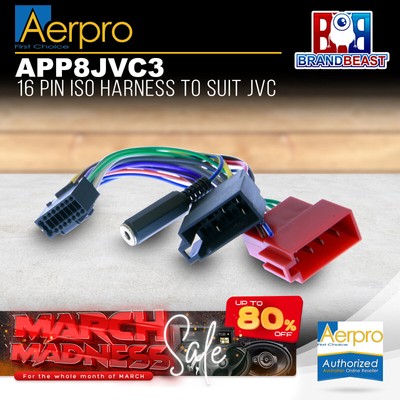 Aerpro APP8JVC3 JVC to ISO Harness 16 Pin | eBay