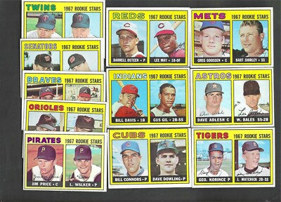 Lot 1967 Topps Baseball Card Lot - Rookie Stars - 11 Cards - Mid Grade ...